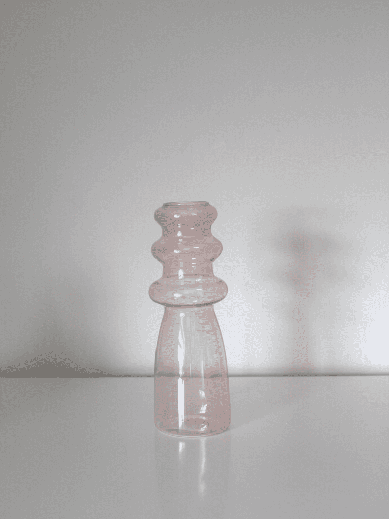 pink ribbed glass vase | tate at home
